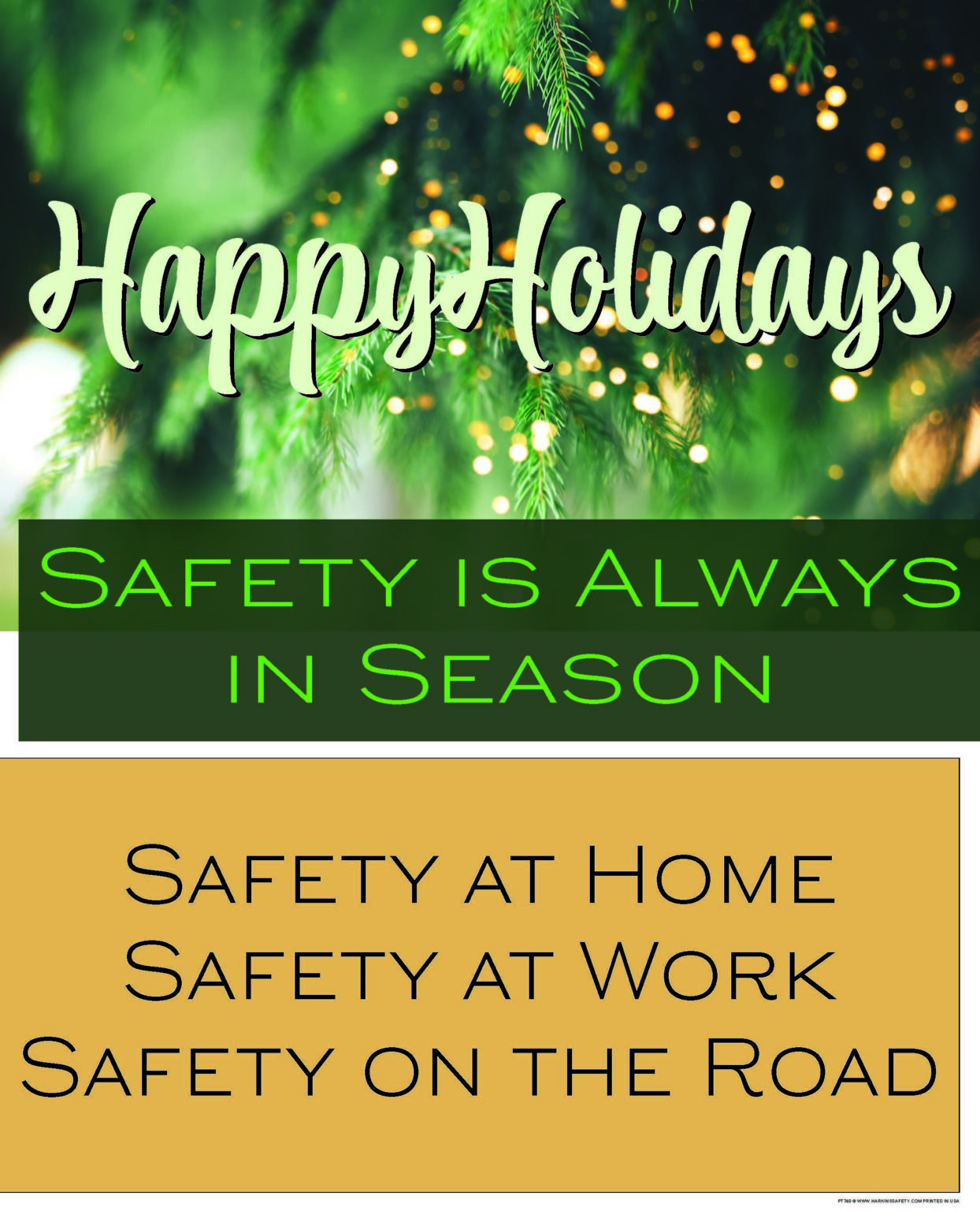 Happy Holidays Safety Is Always In Season 2367 Safety Poster | Harkins ...